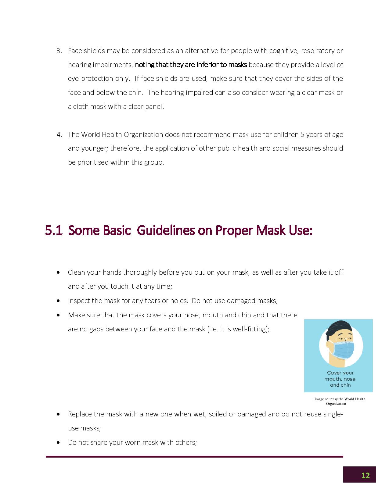 General Recommendations for Mask Use | Ministry of Health
